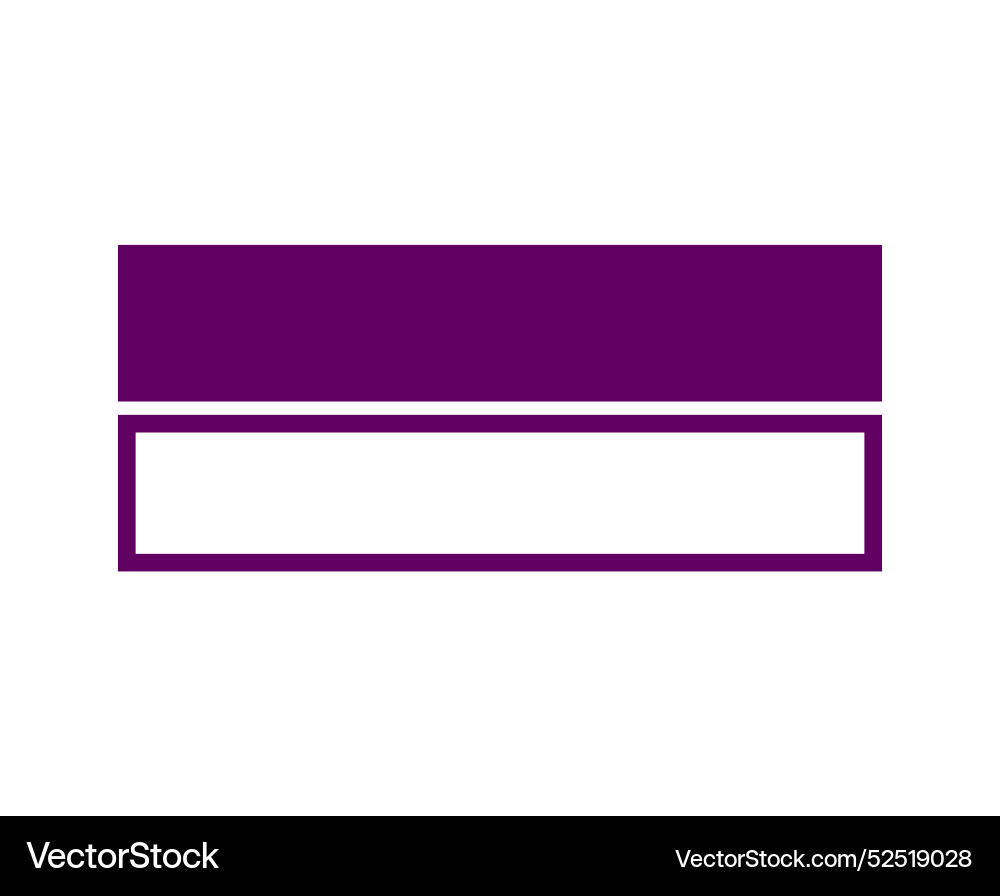 Rectangle shape and outline purple symbol element Vector Image