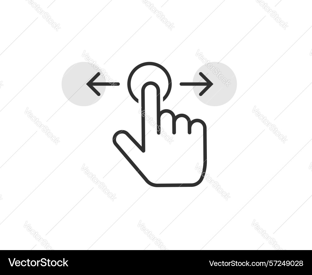 Swipe left right icon slide drag hand finger Vector Image