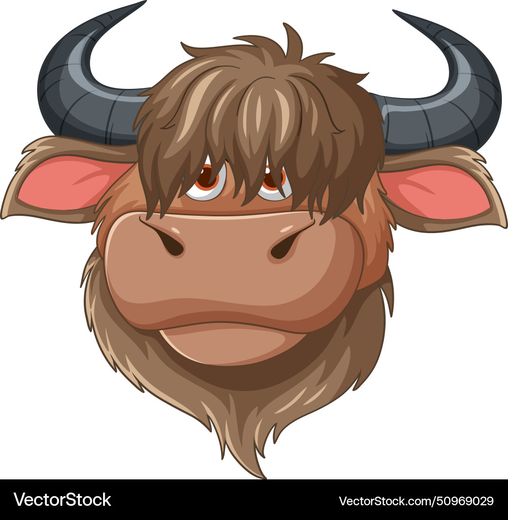 A cute yaks face Royalty Free Vector Image - VectorStock