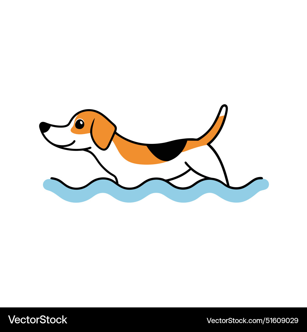 Beagle shepherd dog swims icon Royalty Free Vector Image