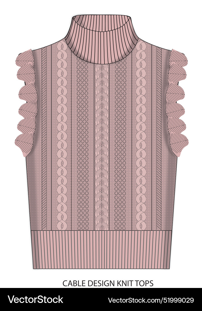 Cable design knit tops Royalty Free Vector Image