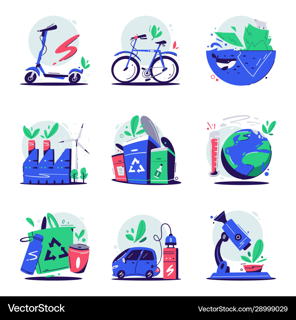 Eco concept cartoon ecology Royalty Free Vector Image