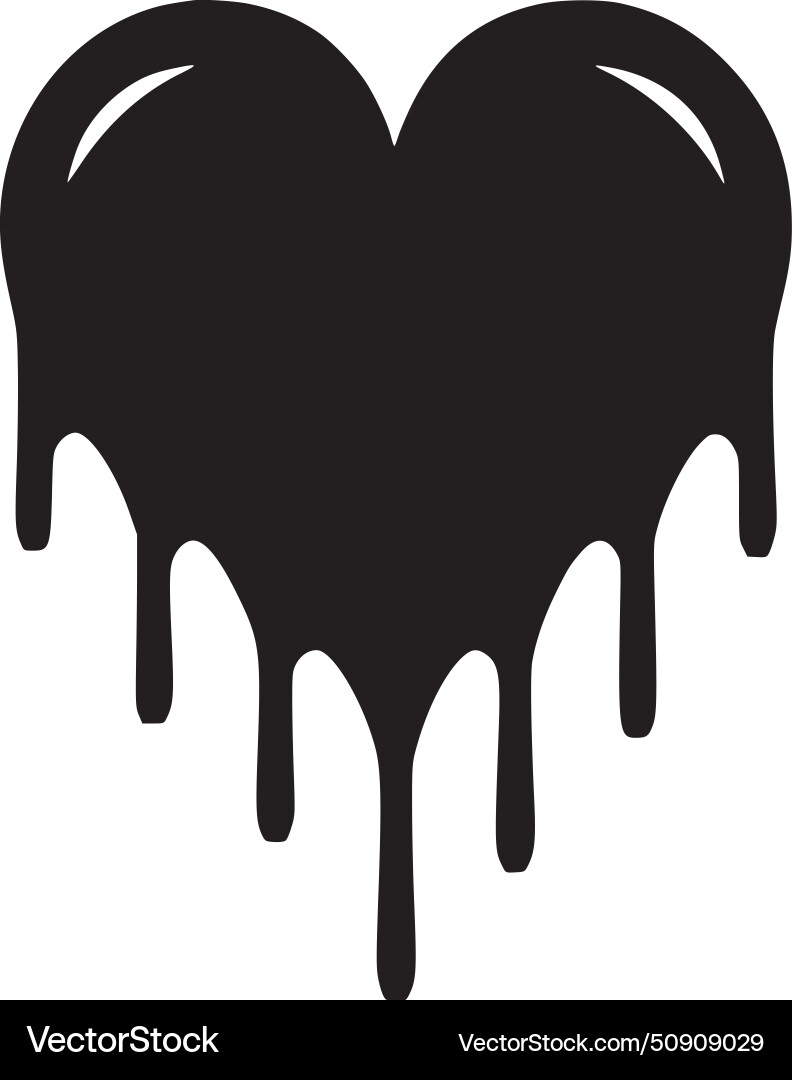 Heart dripping - minimalist and simple silhouette Vector Image