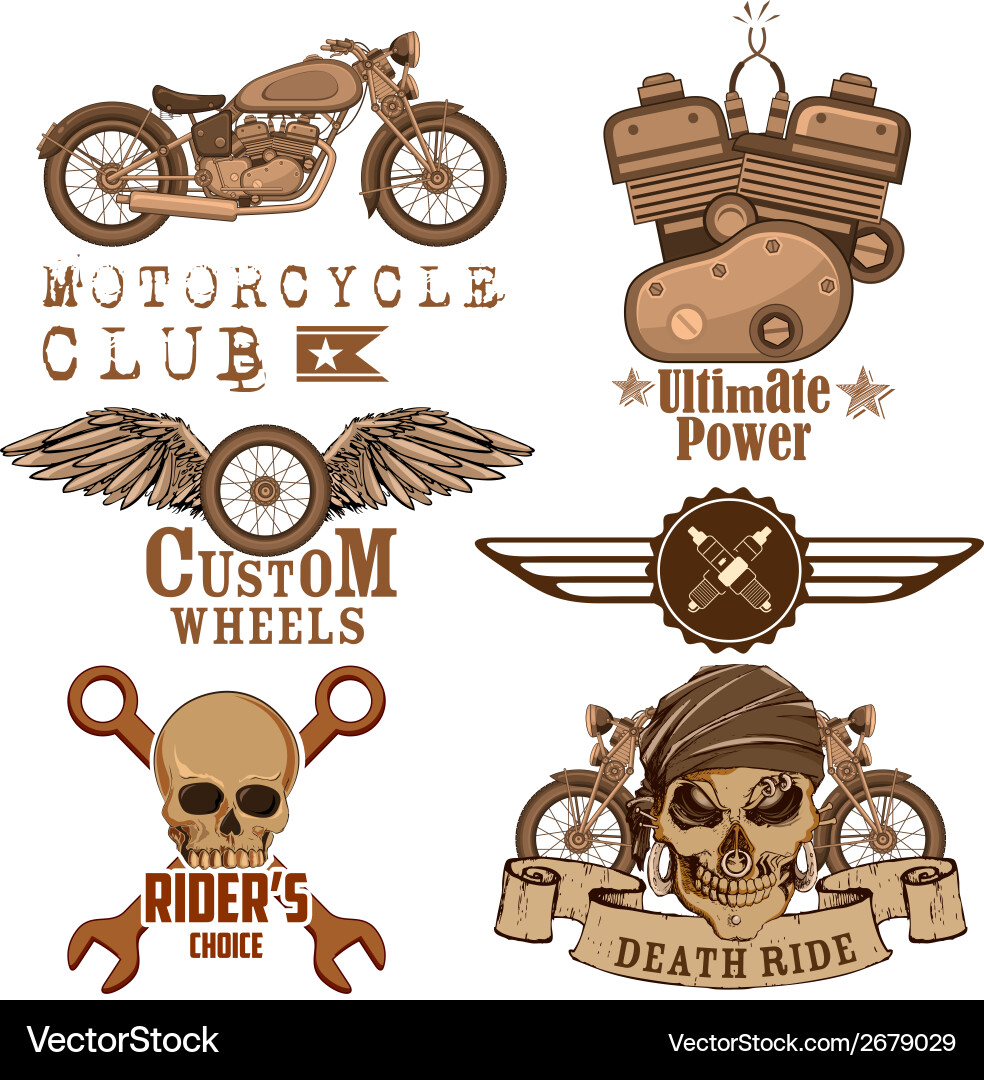 Motorcycle design element Royalty Free Vector Image