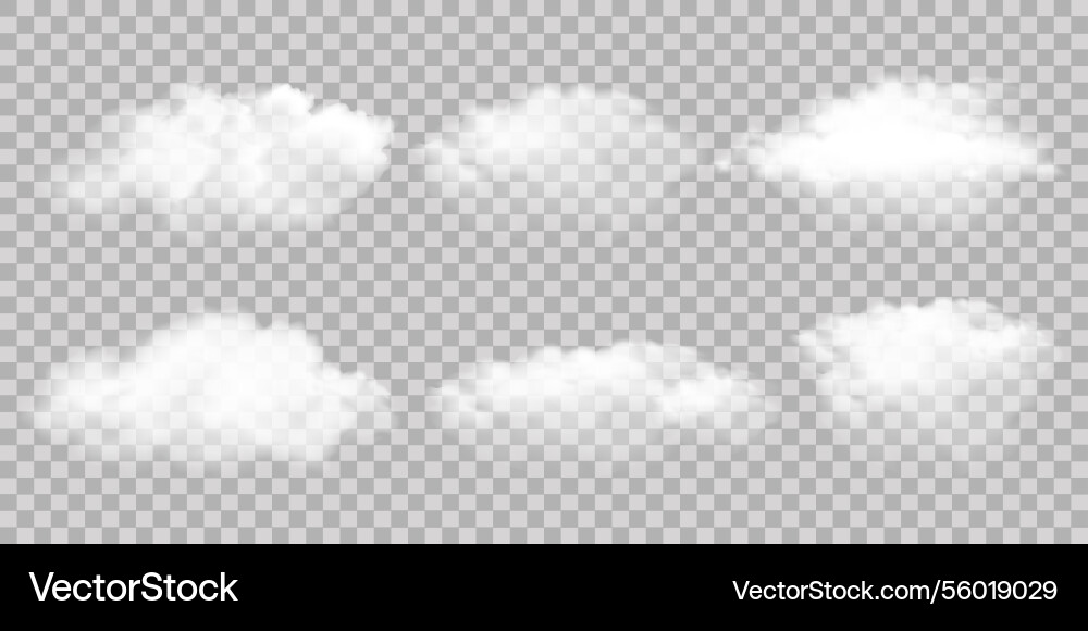 White realistic isolated steam or cloud Royalty Free Vector