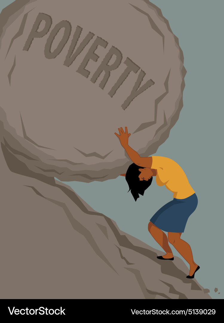 Woman in poverty Royalty Free Vector Image - VectorStock