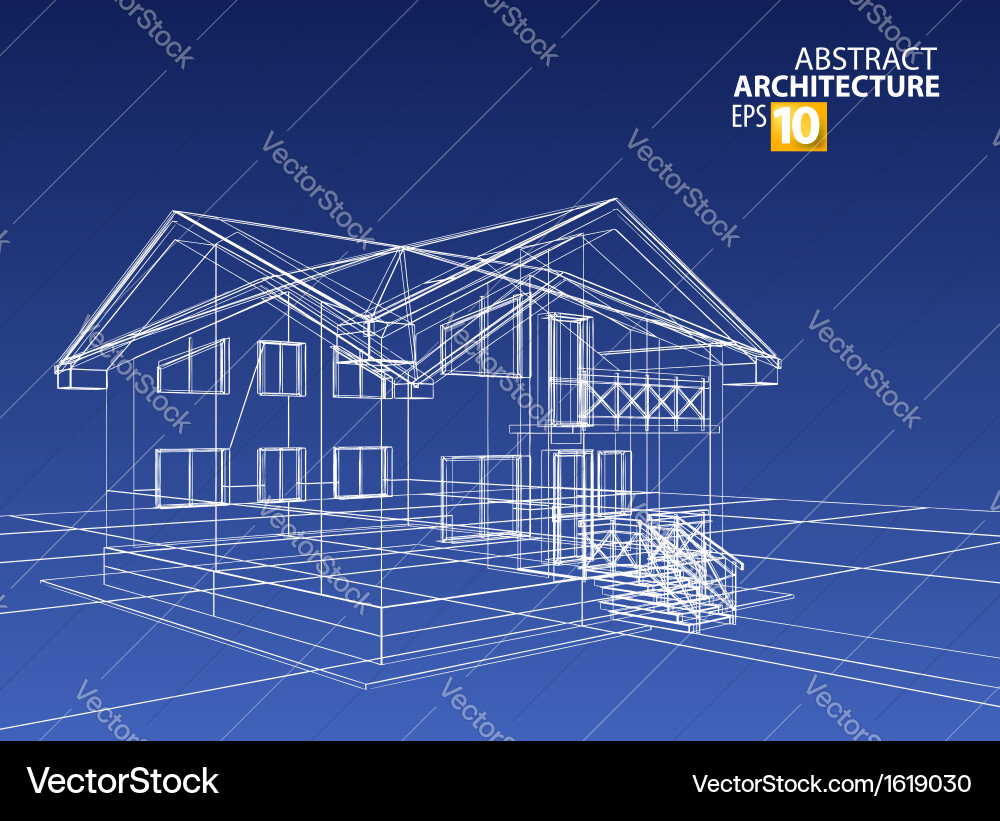 3d home Royalty Free Vector Image - VectorStock