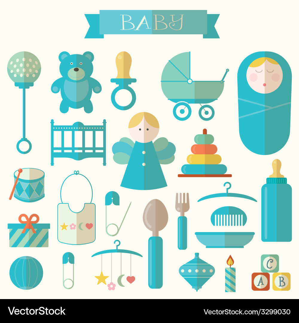 Adorable Baby Set Royalty Free Vector Image - VectorStock