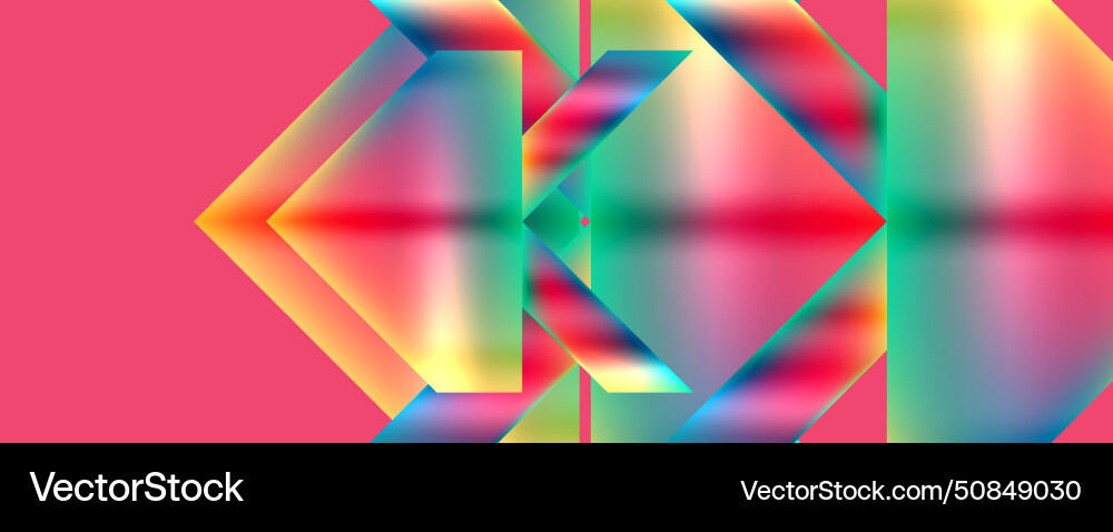 Colorful metallic geometric shapes Royalty Free Vector Image