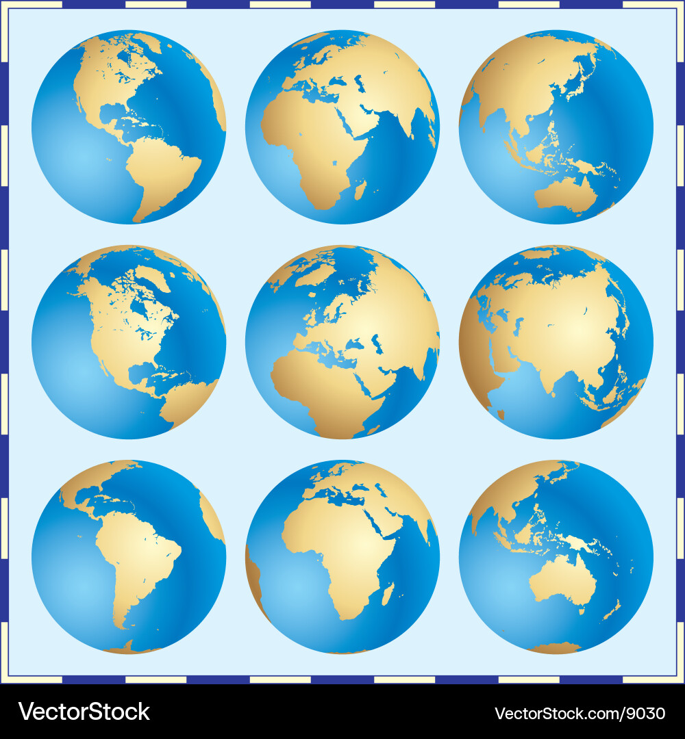 Global set Royalty Free Vector Image - VectorStock