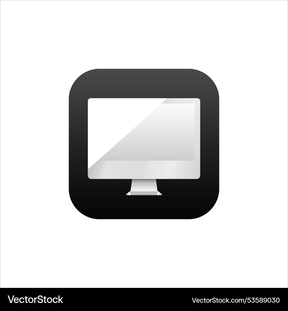 Logo of desktop on black background Royalty Free Vector