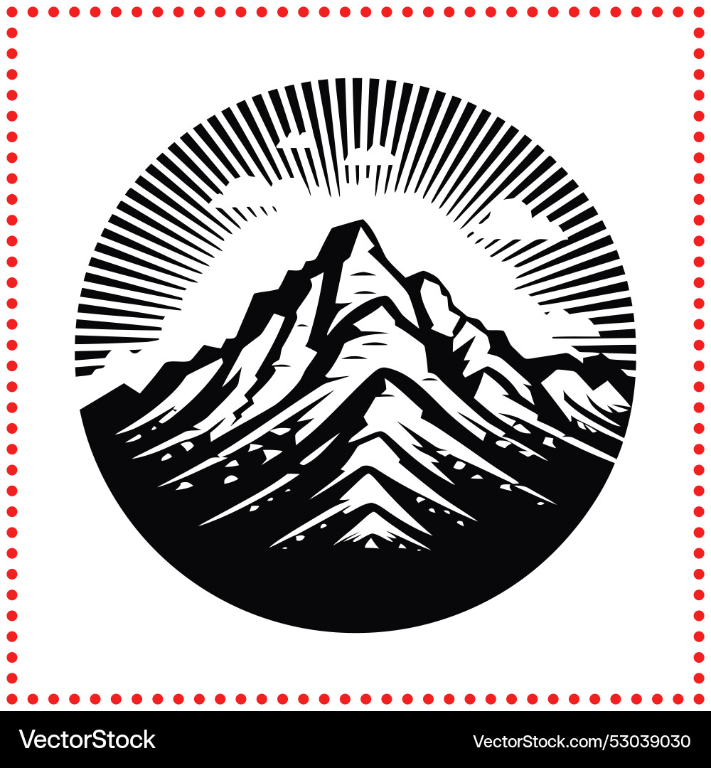 Mountain landscape with radiant sun ideal Vector Image