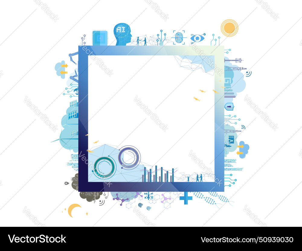 Technology with square frame eps 10 Royalty Free Vector