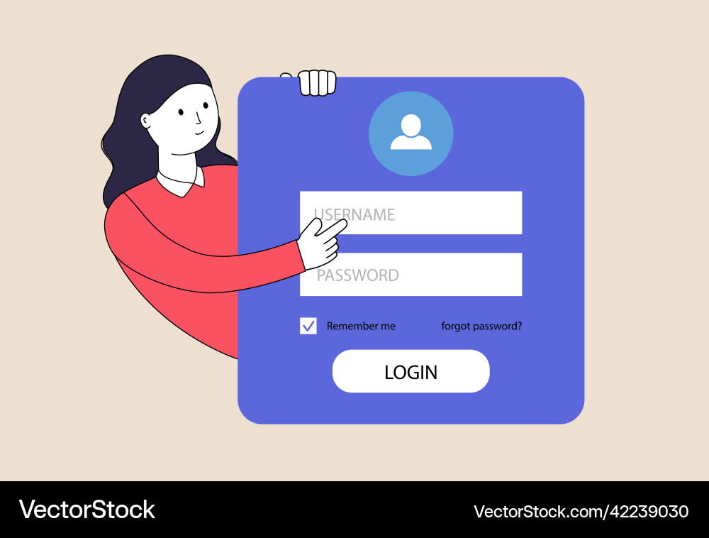User interface window entering personal Royalty Free Vector