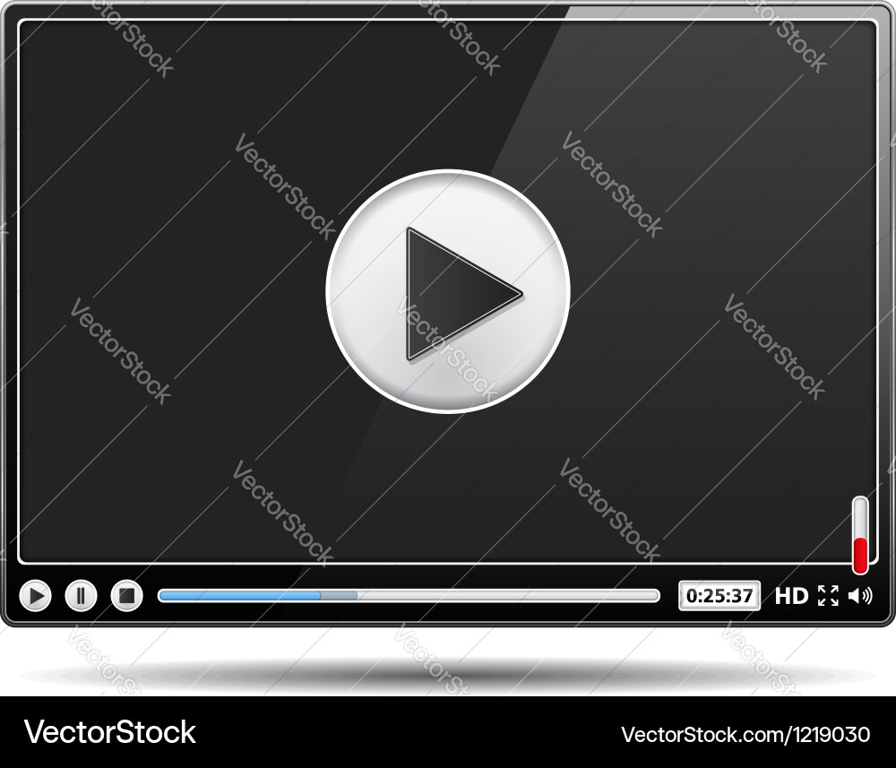 Video player Royalty Free Vector Image - VectorStock