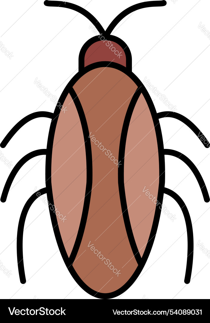 Cockroach line filled icon design Royalty Free Vector Image