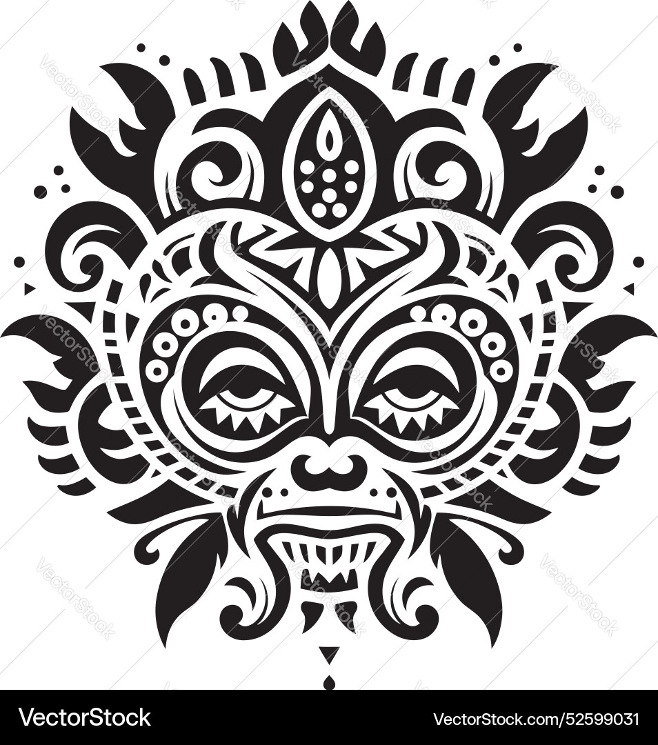 Cultural canvas dayak pattern icon symbolizing Vector Image