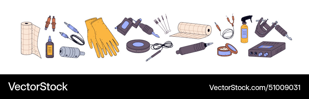 Different professional equipment and accessories Vector Image