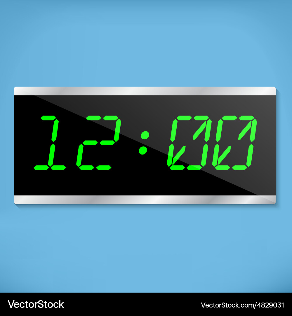 Electronic clock Royalty Free Vector Image - VectorStock