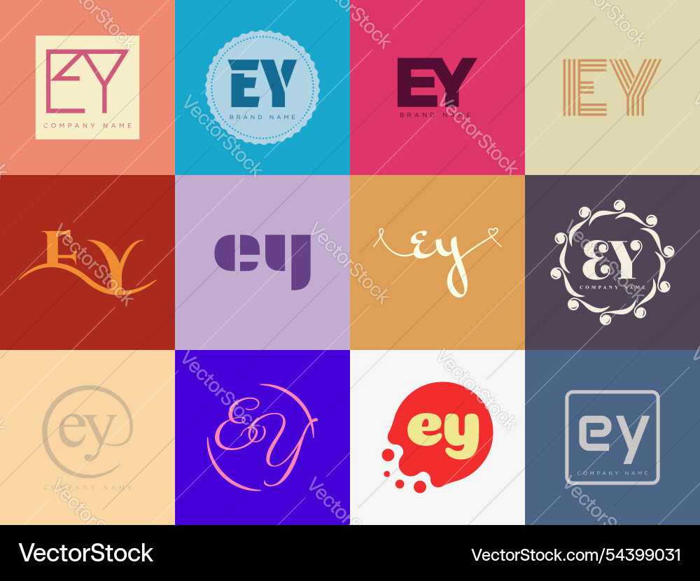 Ey logo company template letter e and y logotype Vector Image