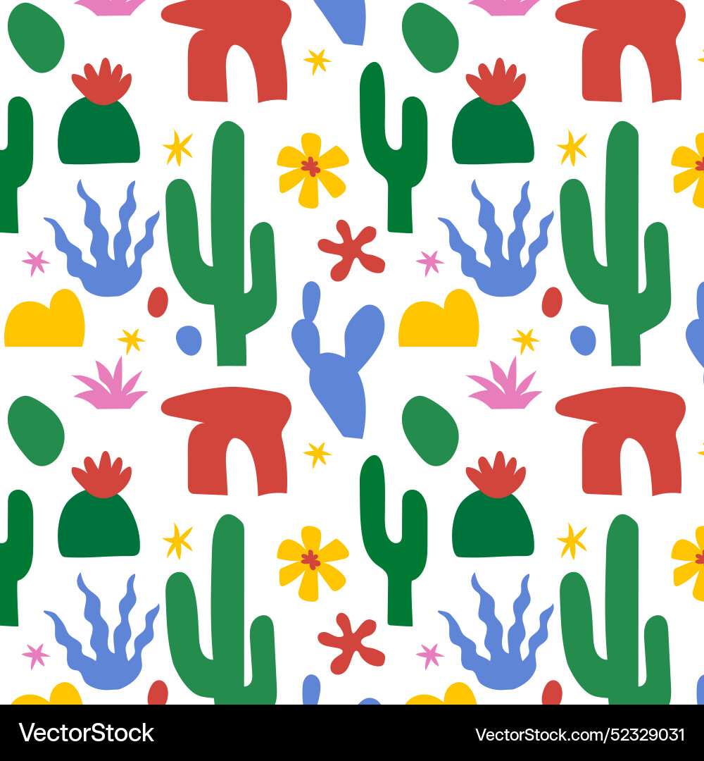 Hand drawn colorful matisse pattern design Vector Image