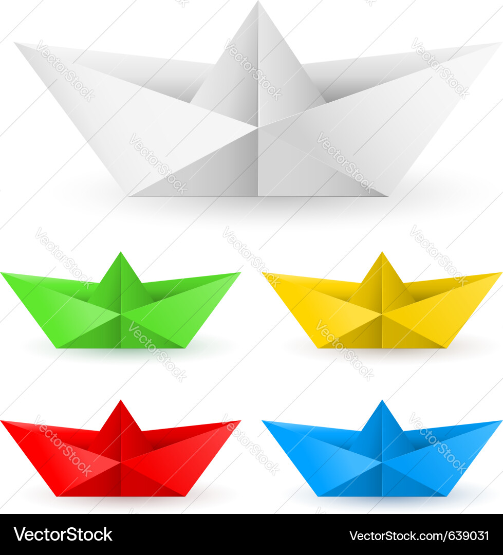 Origami boats Royalty Free Vector Image - VectorStock