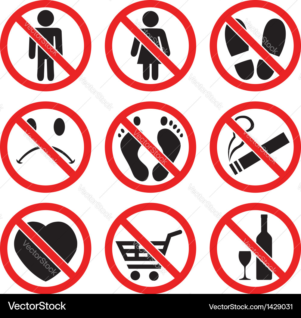 Prohibition signs Royalty Free Vector Image - VectorStock