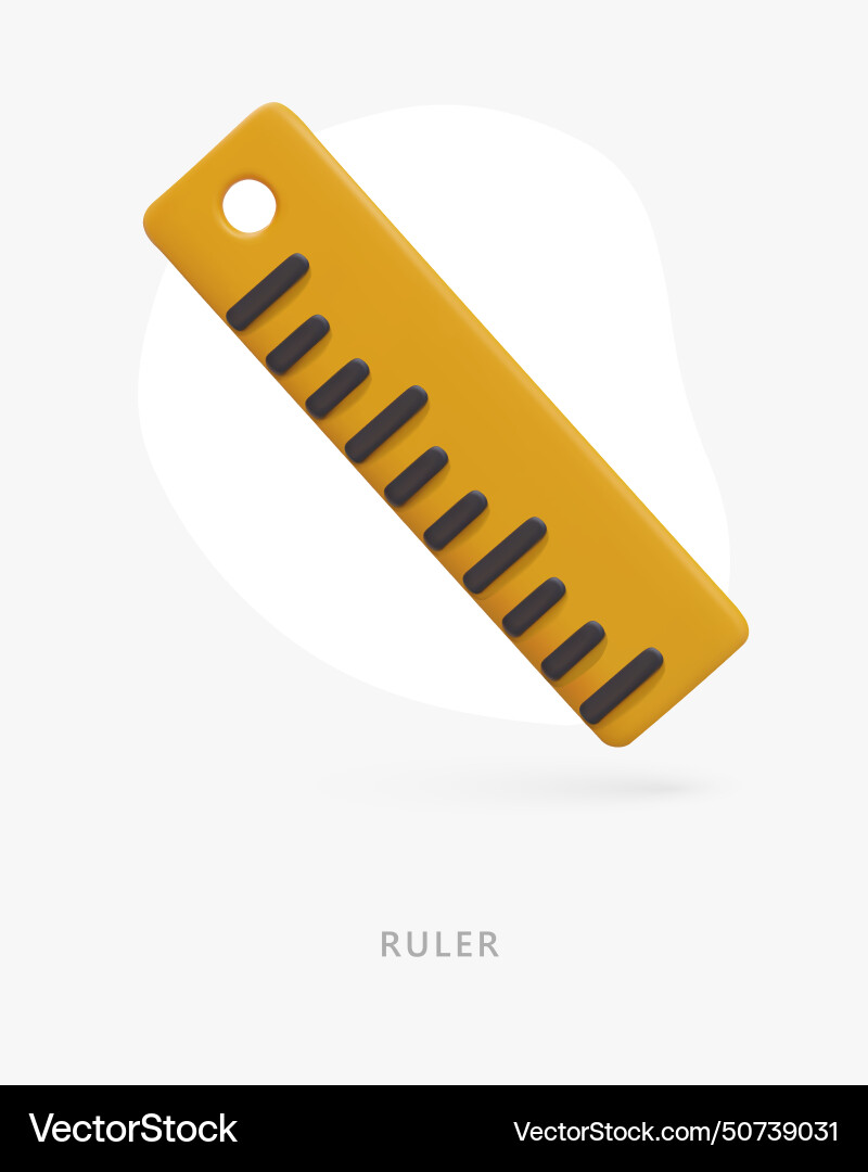 Realistic yellow ruler vertical banner place Vector Image