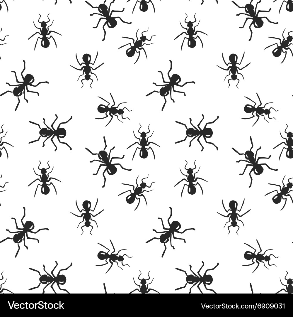 Seamless ant colony insect pattern Royalty Free Vector Image