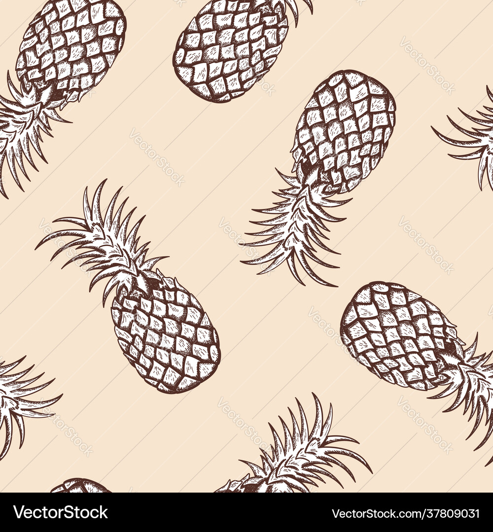 Seamless pattern pineapple Royalty Free Vector Image