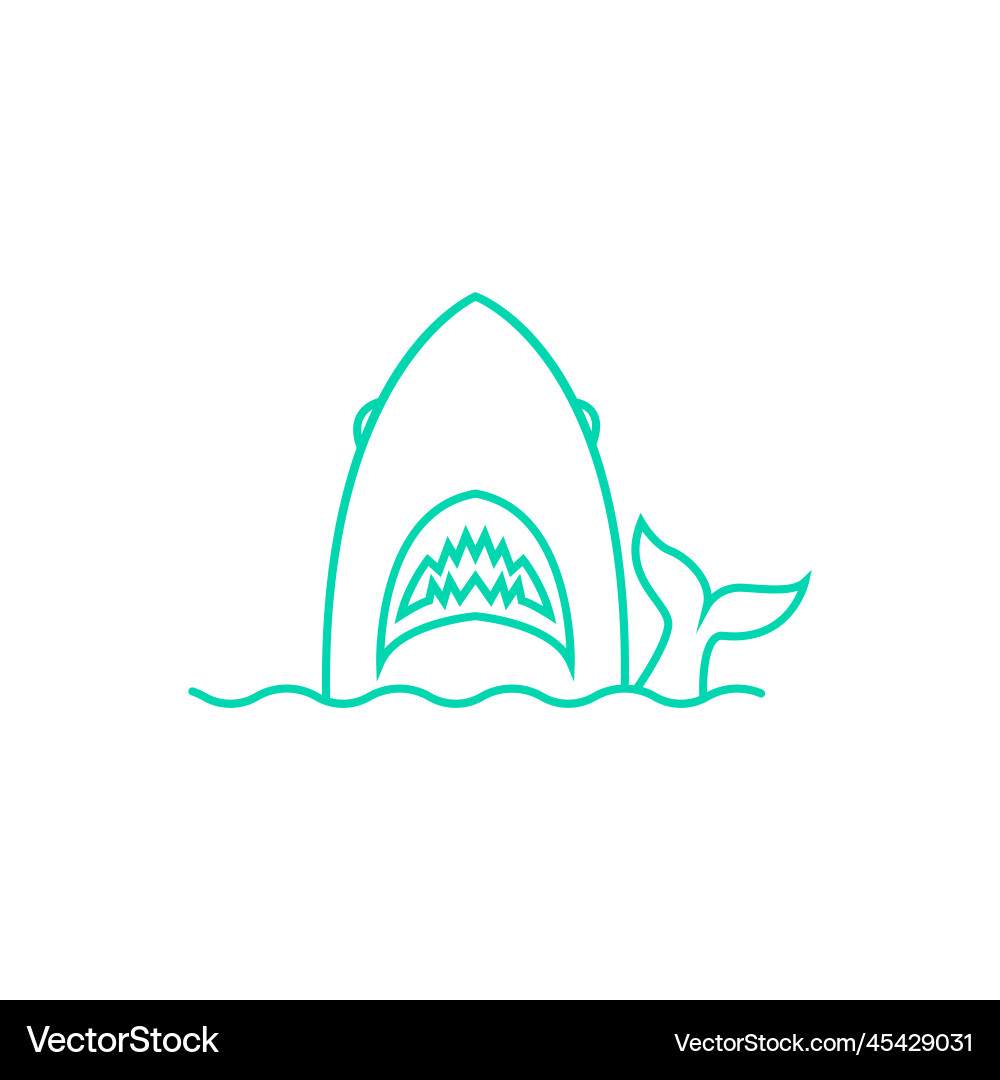 Shark line icon logo Royalty Free Vector Image