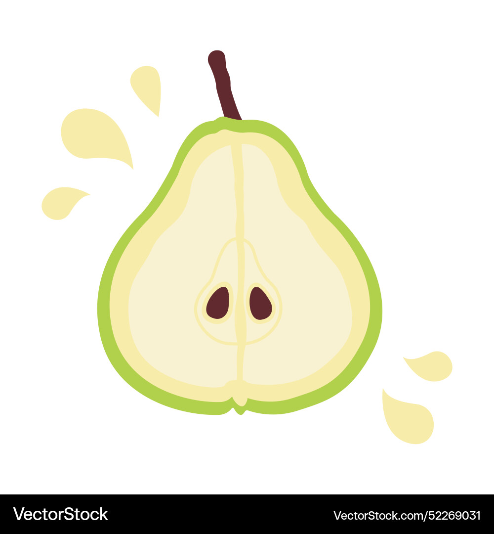 Sliced fresh pear fruit healthy nutrition Vector Image