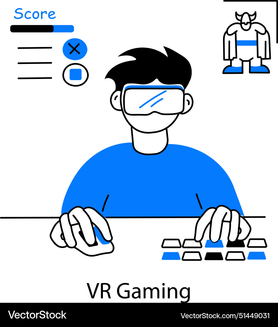 Vr gaming Royalty Free Vector Image - VectorStock