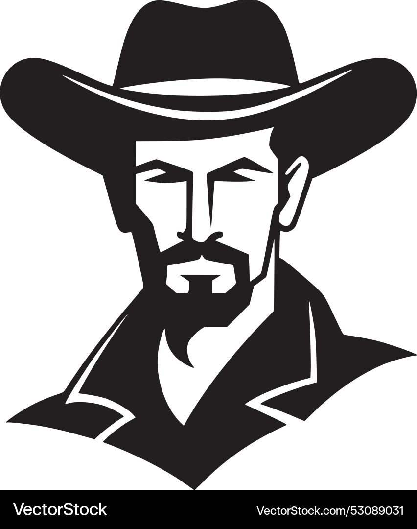 Western - black and white isolated icon Royalty Free Vector