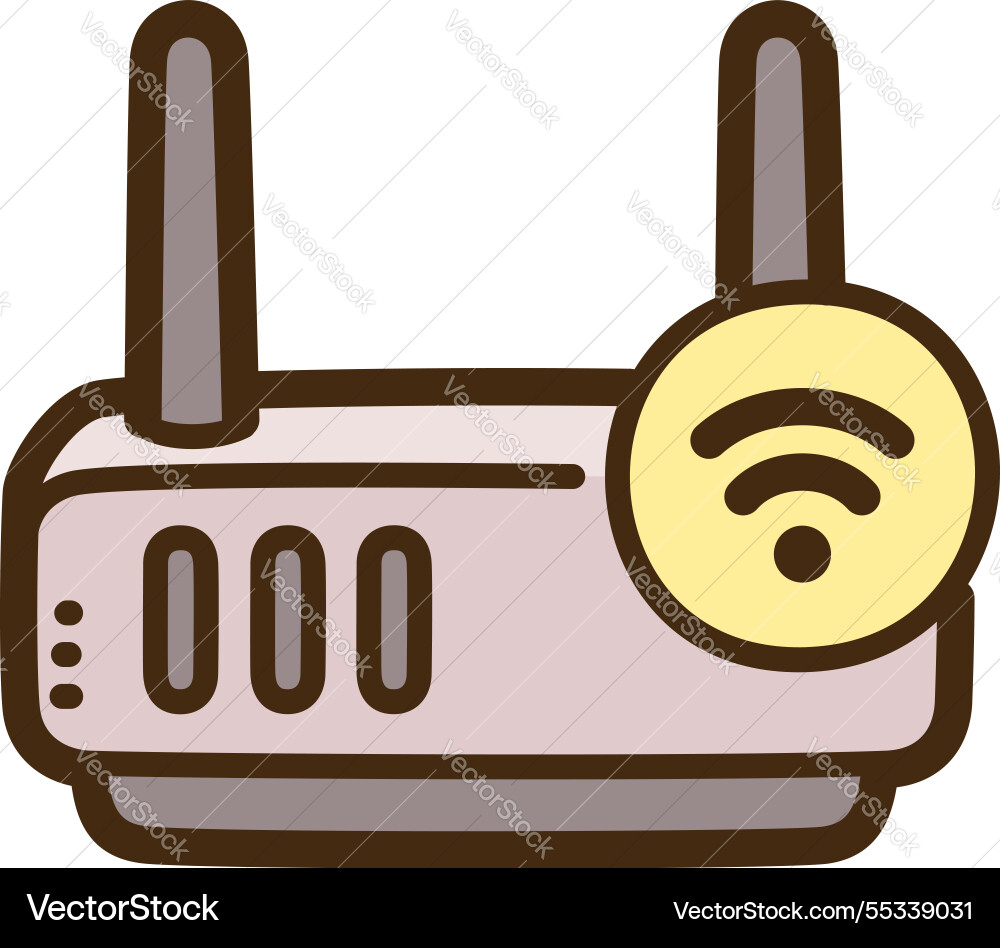 Wifi router - home automation doodle art Vector Image