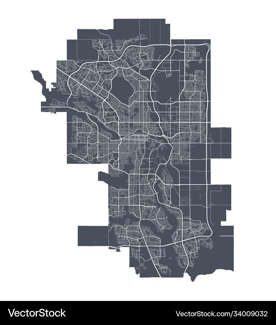 Calgary map detailed city poster Royalty Free Vector Image