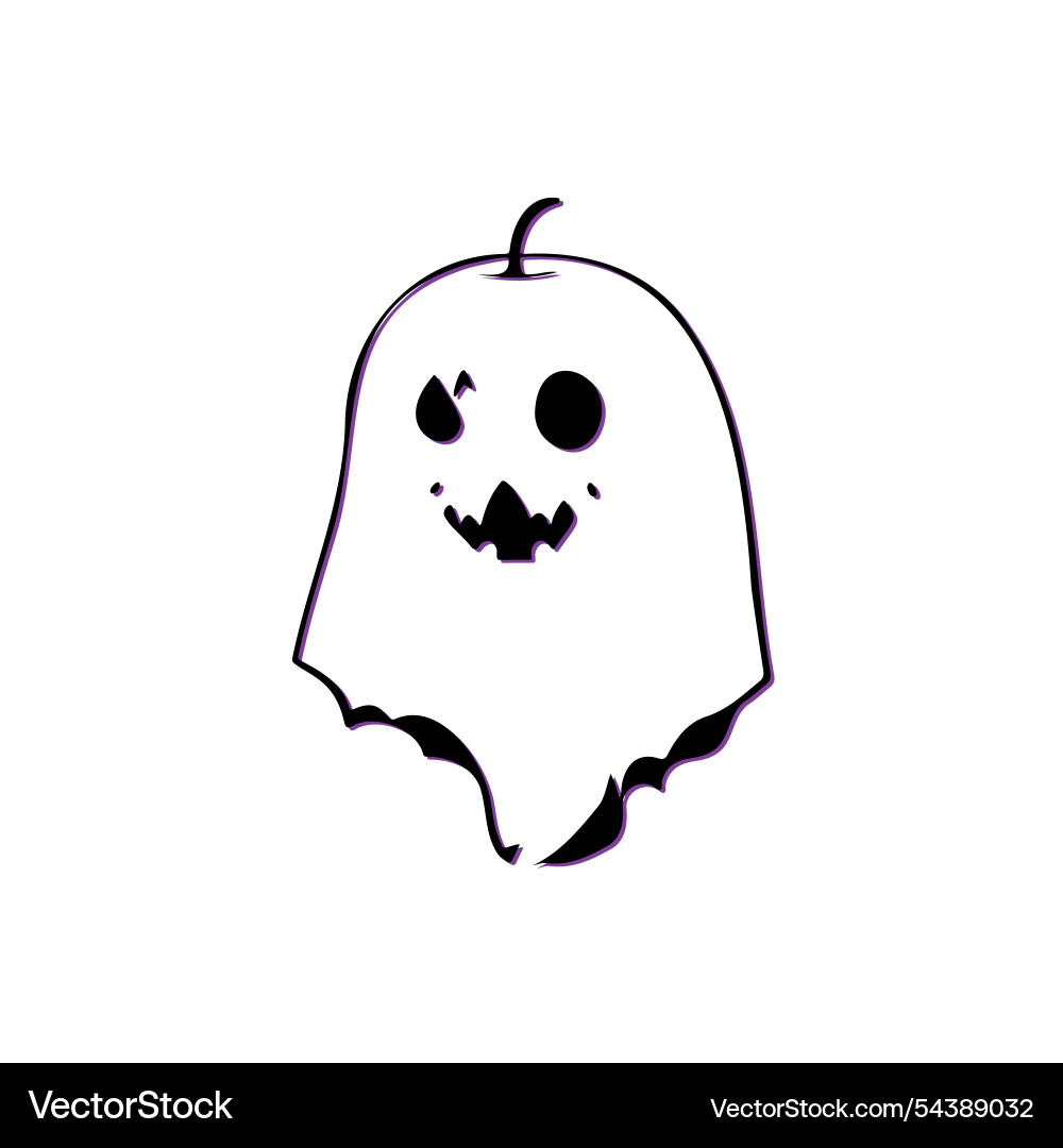 Cute ghost cartoon halloween character Royalty Free Vector