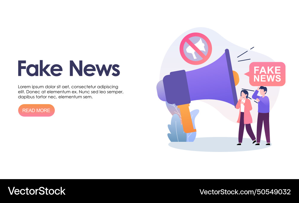 Fake news metaphors mass media propaganda Vector Image