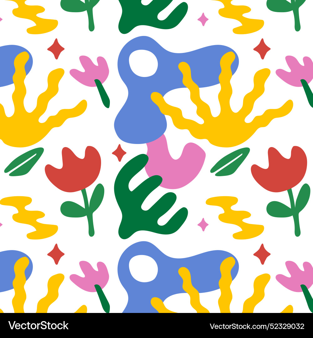 Hand drawn colorful matisse pattern design Vector Image