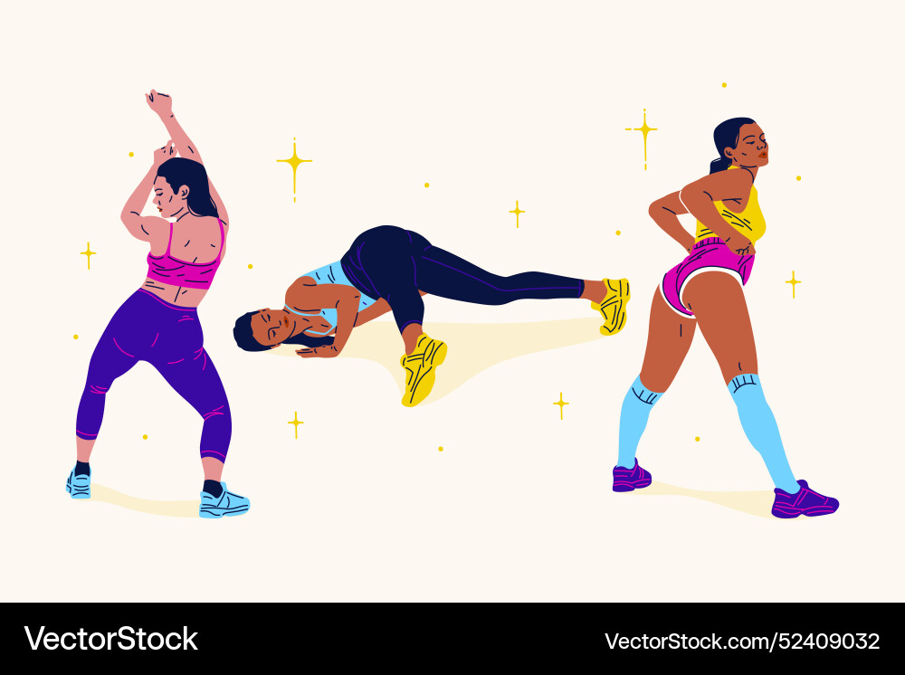 Hand drawn twerk dance Royalty Free Vector Image