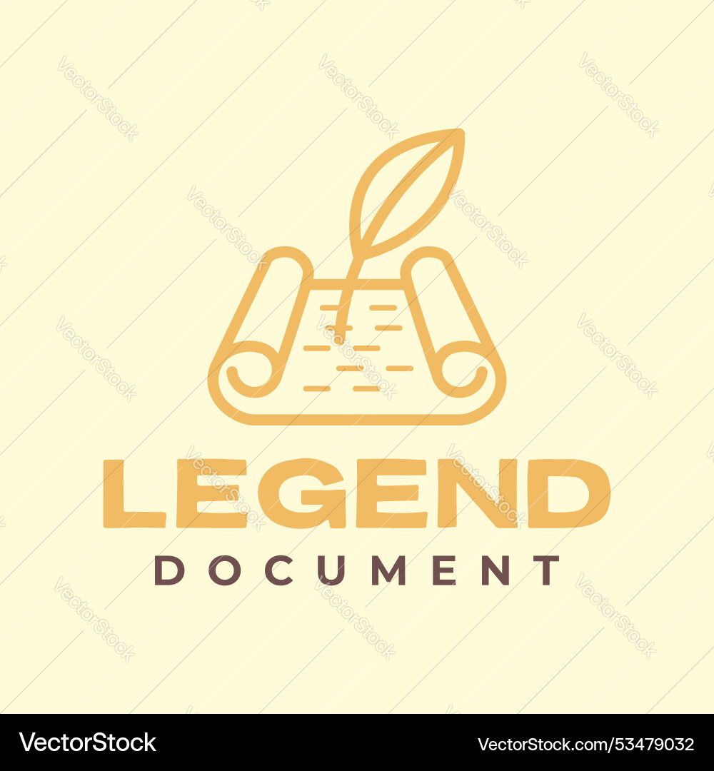 Legend document line hipster simple logo design Vector Image