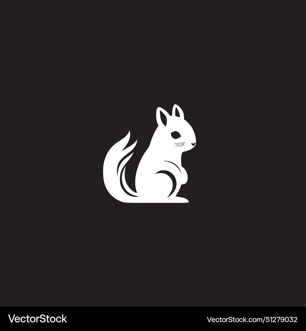 Squirrel - black and white Royalty Free Vector Image