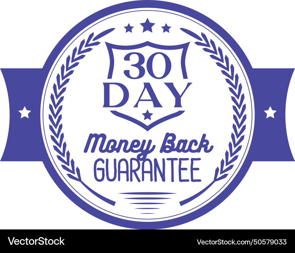30 day money back guarantee Royalty Free Vector Image