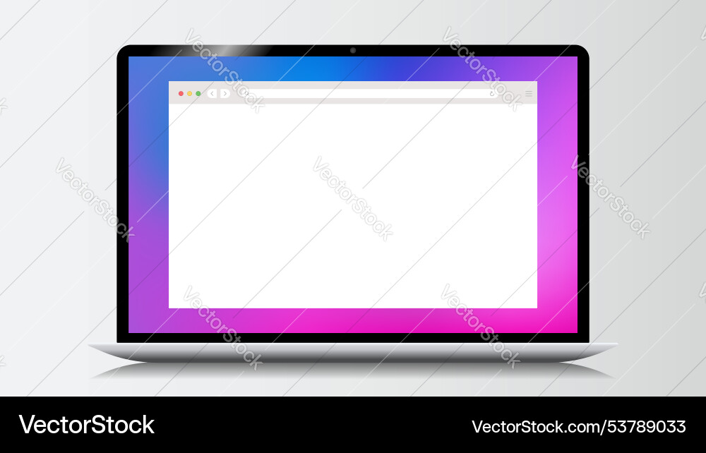 Blank browser window isolated on monochrome Vector Image