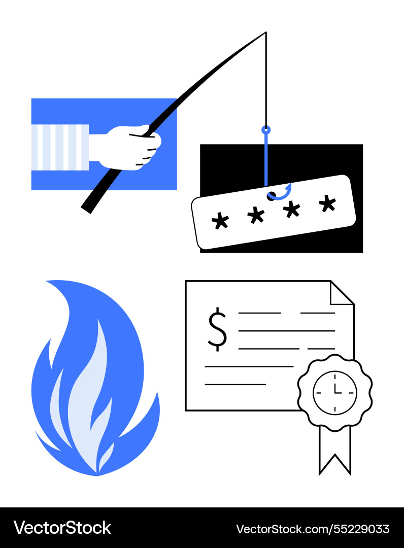 Cybersecurity threats phishing data breach Vector Image