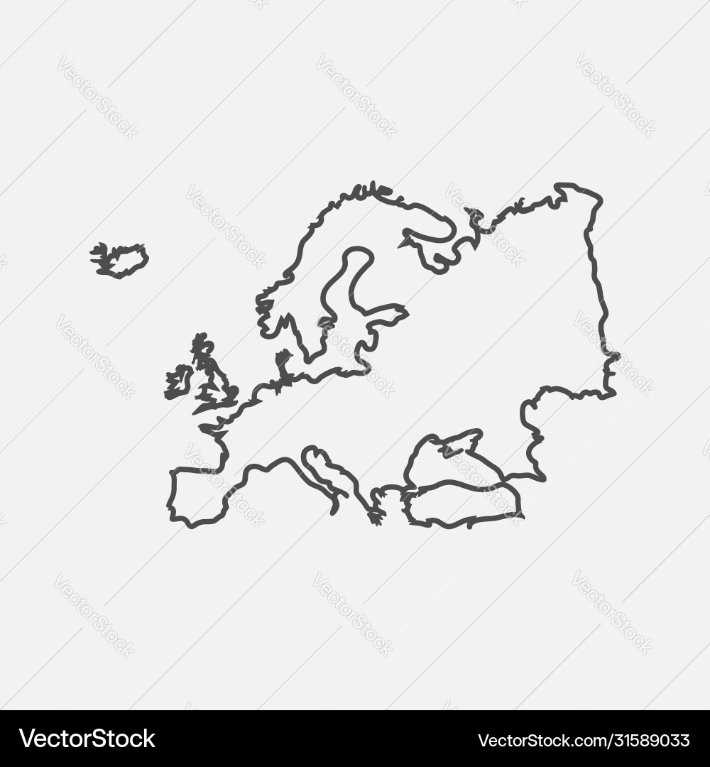 Europe Map Outline Royalty Free Vector Image - VectorStock