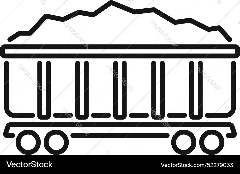 Full mining cart on wheels transporting coal Vector Image