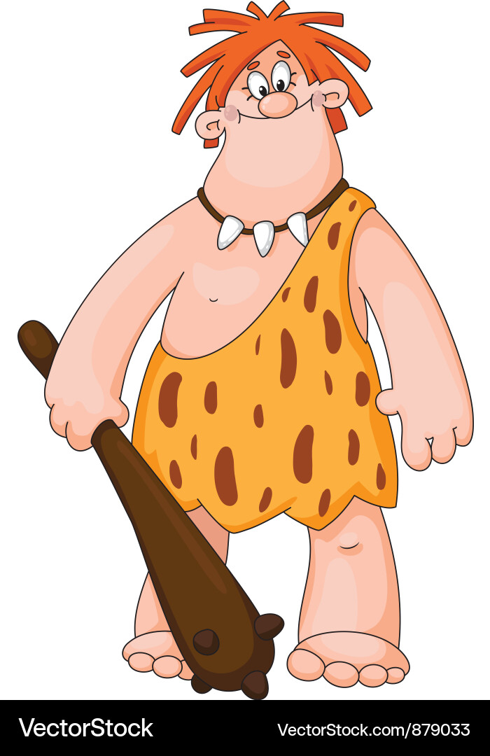 Funny caveman Royalty Free Vector Image - VectorStock