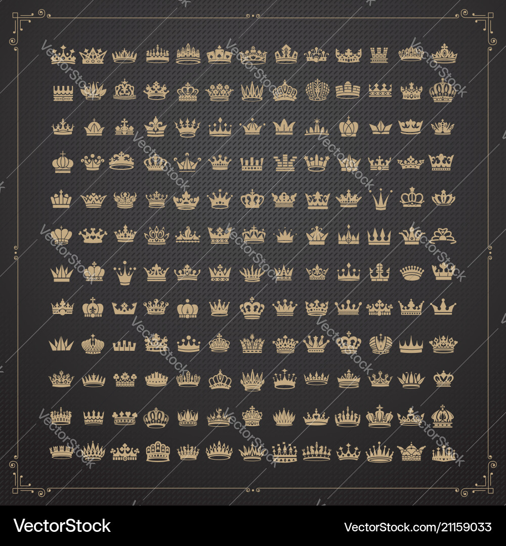 König und Königin Kronen Symbole Lizenzfreies Vektorbild