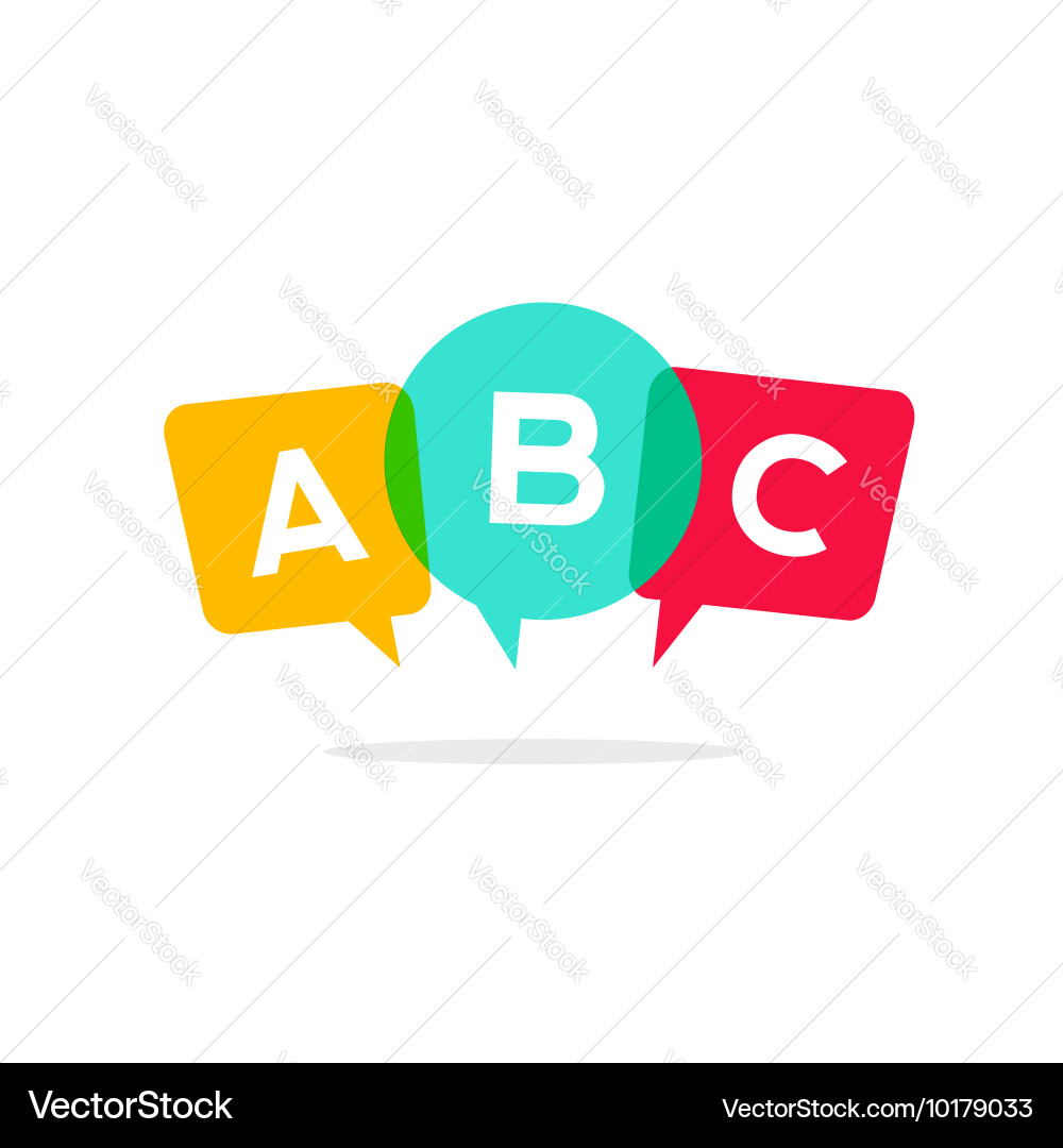 Learn abc letters icon child speaking Royalty Free Vector